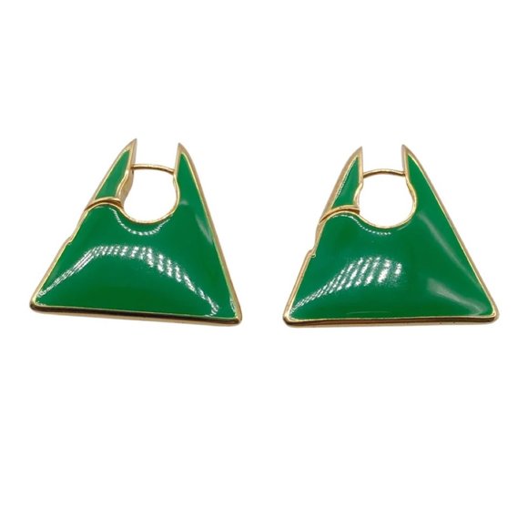 Bottega Veneta | Jewelry | Bottega Veneta Green Enamel 8k Gold Plated ...